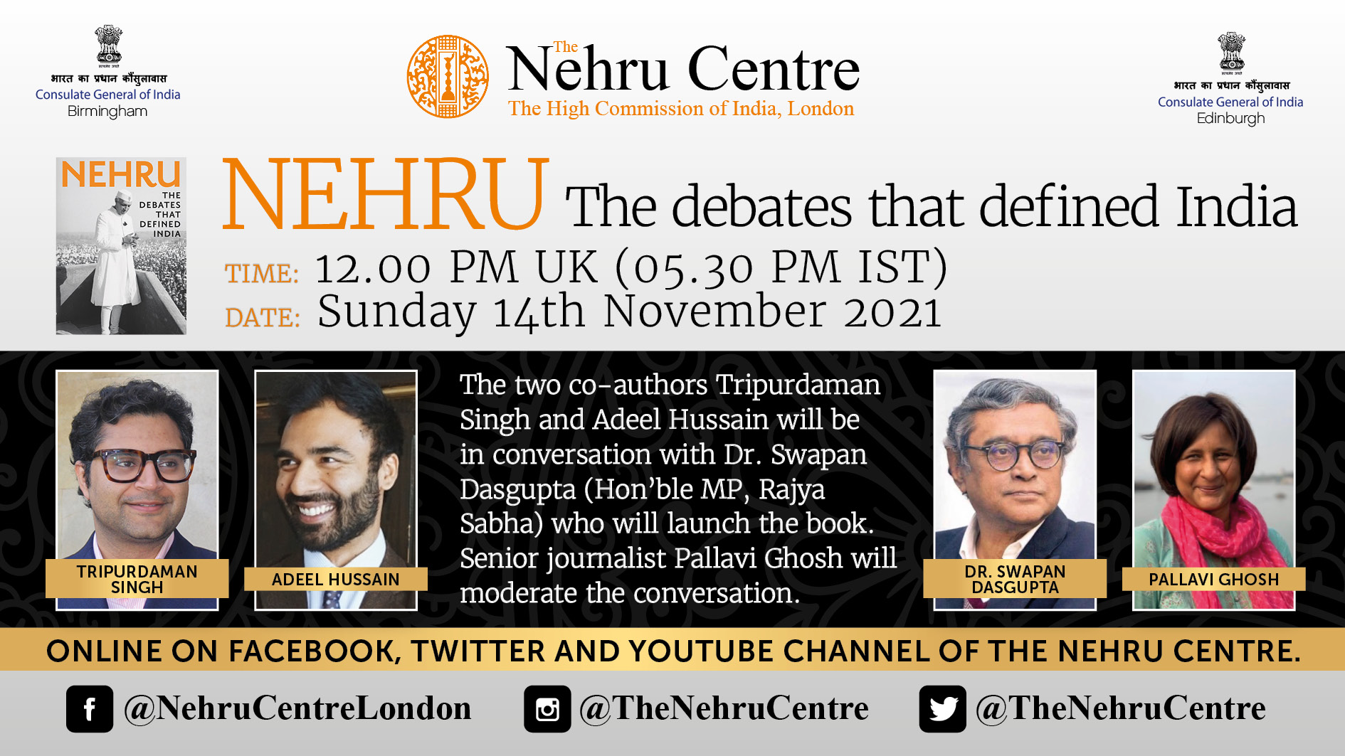Book Launch - NEHRU The debates that defined India - Nehru Centre London